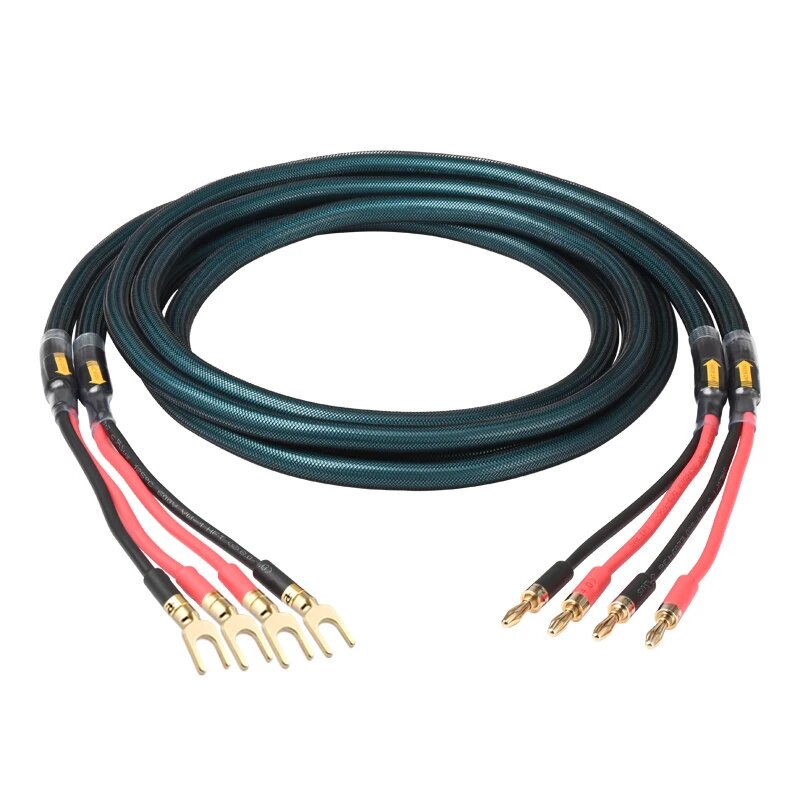 ATAUDIO Hi-Fi акустический кабель для усилителя 8N OCC посеребренный Banana to Y, 1,5 м