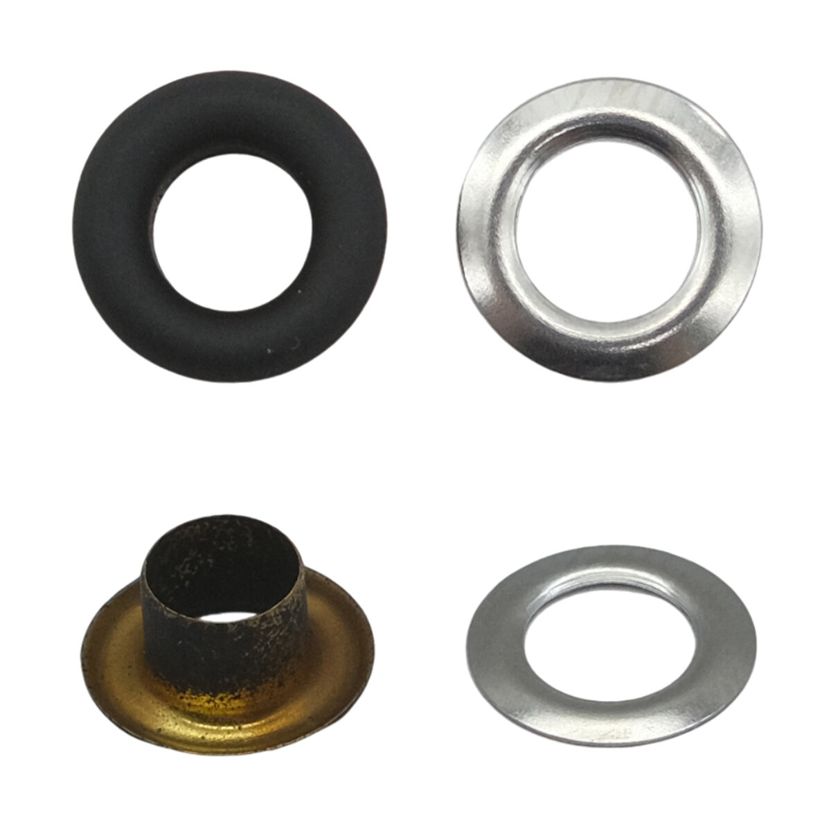 Люверсы 5 мм для одежды и обуви, 100 шт, металлические с эмалью, BIG (черный матовый)