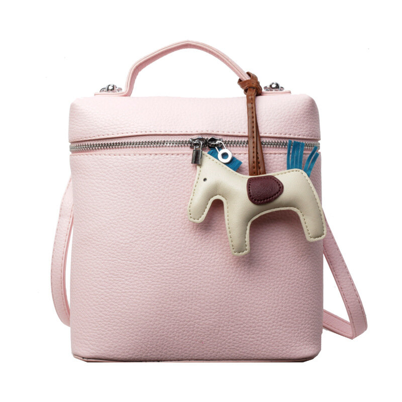 Сумка-рюкзак Perhau LP, женская, искусственная кожа, трехмерный мешок, розовая