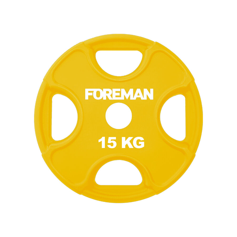 FOREMAN Диск E-Z олимпийский обрезиненный FOREMAN PRR, 15 кг