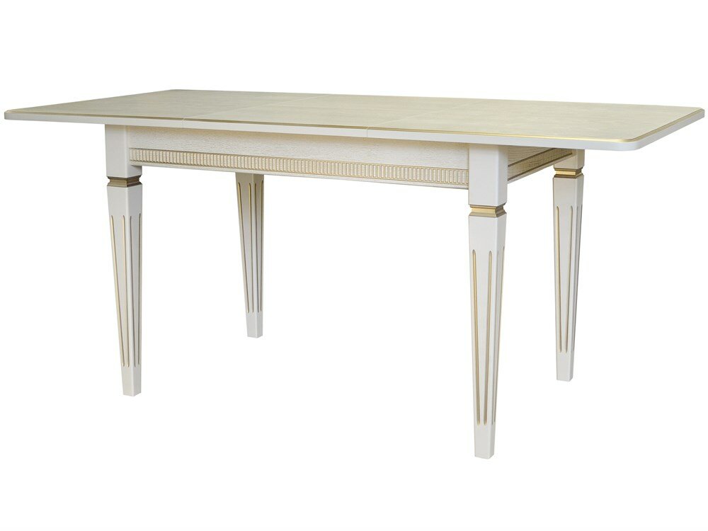 МБЛ Стол обеденный Васко В 87Н слоновая кость/золото 150/200*90 слоновая кость/золото