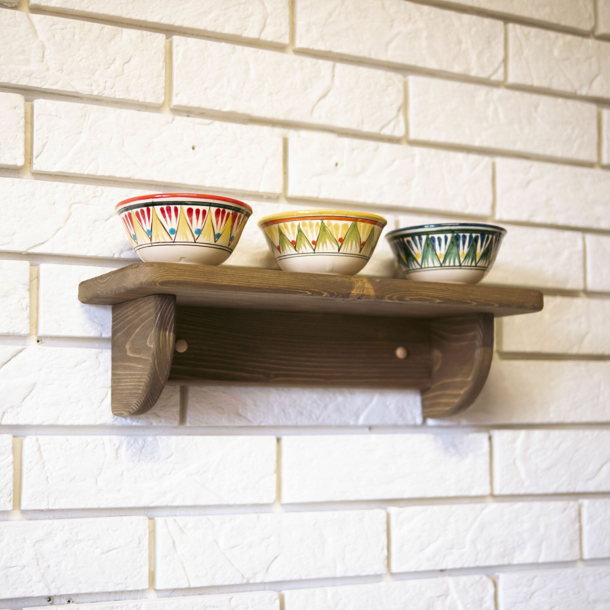 Полка на кухню SKANDY WALNUT 400 /деревянная полка/полка для ванной/полка для сауны