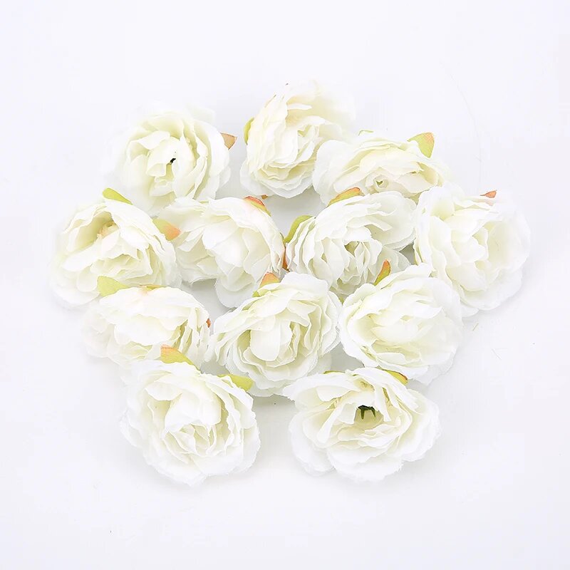 Искусственные розы из шелка MENGHAO, 10 шт. Белый, White