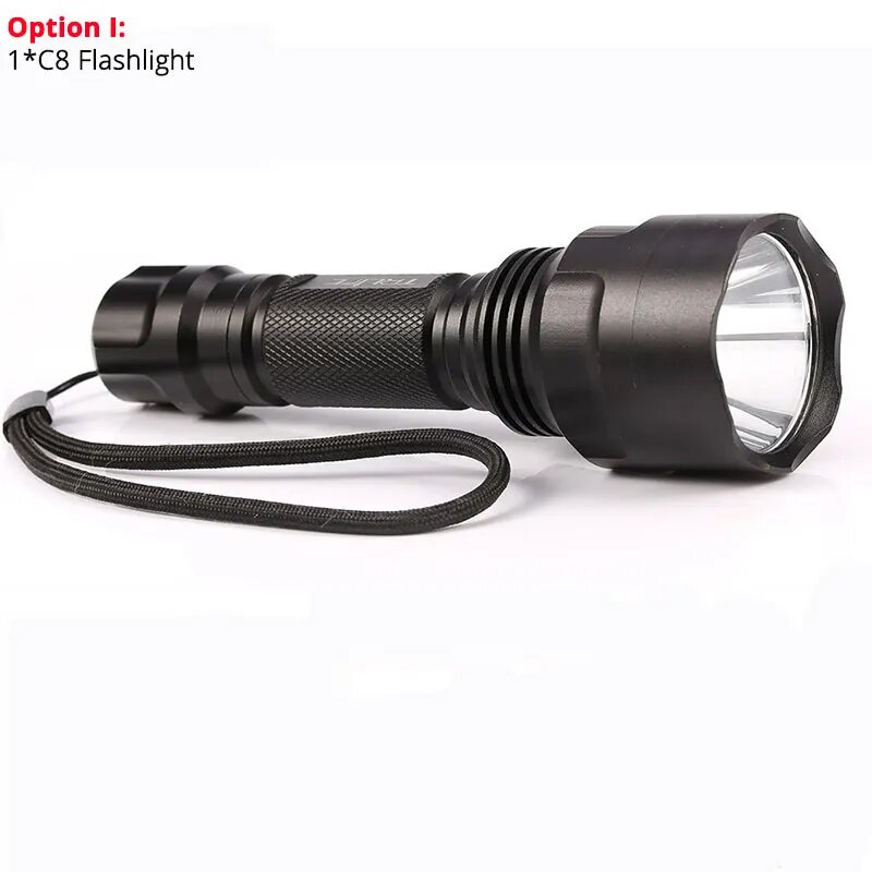 TRLIFE Тактический фонарь C8 T6/L2/COB+T6 1 Mode-T6(60000 lM), Option I