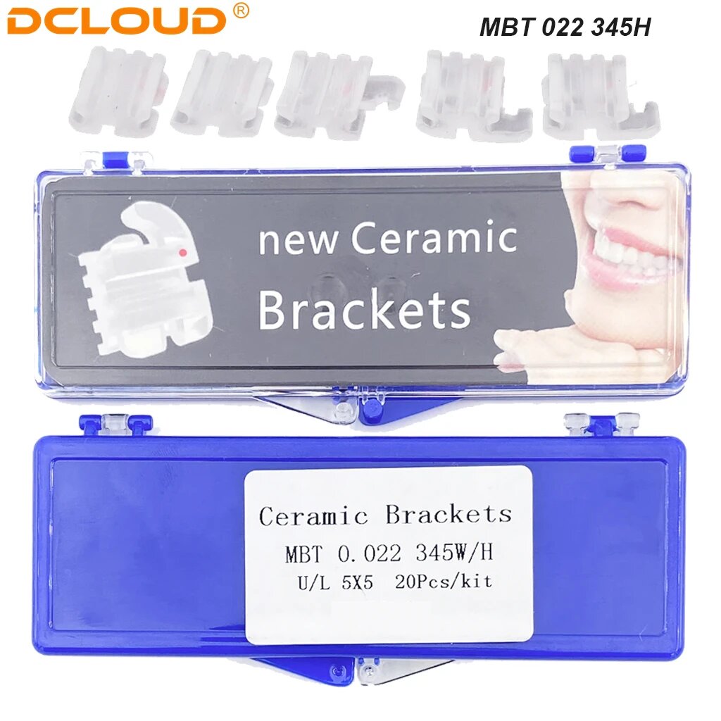 Керамические ортодонтические брекеты DCLOUD MBT/Roth 022/018 3-4-5 MBT 0.022 345 Hooks