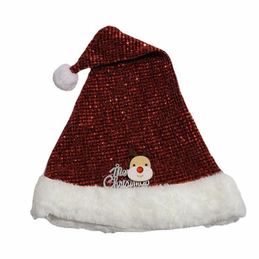 Рождественская шляпа-Красная рождественская шляпа Лося с блестками