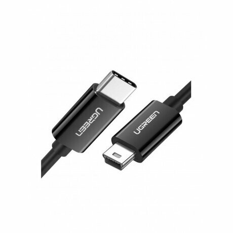 Кабель UGREEN US242 (50445) USB -C 2.0 Male To Mini USB 5Pin Male 28+24AWG Cable. 1 м. черный