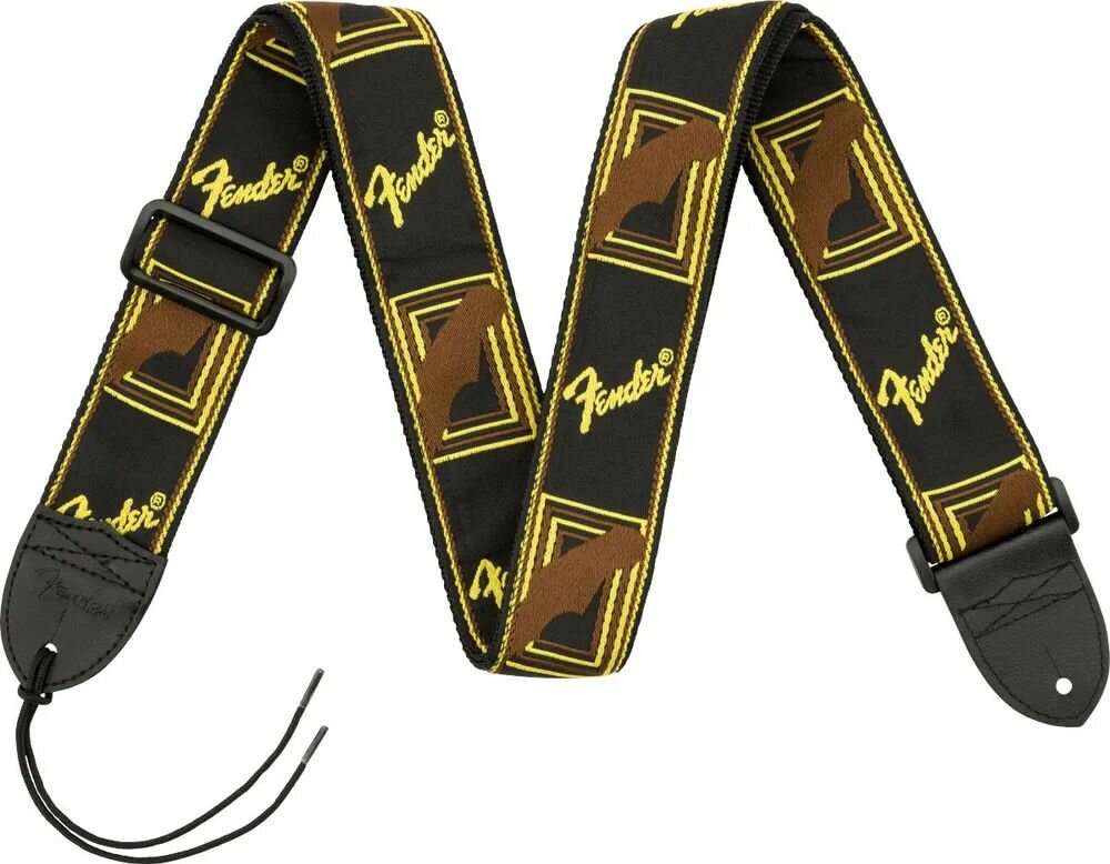 Ремень для гитары Fender Monogrammed Strap Black/Yellow/Brown 2
