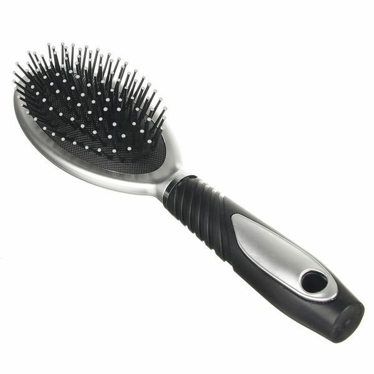 Расческа массажная 23,8*6см узкая, черно-серая ЮниLook (пластик)