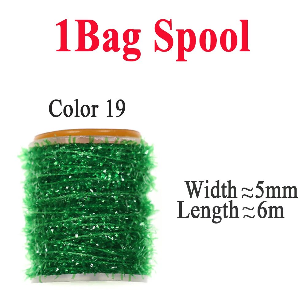 Vtwins Кристалл лед синель Стример для мух Зеленый, 1pcs 19