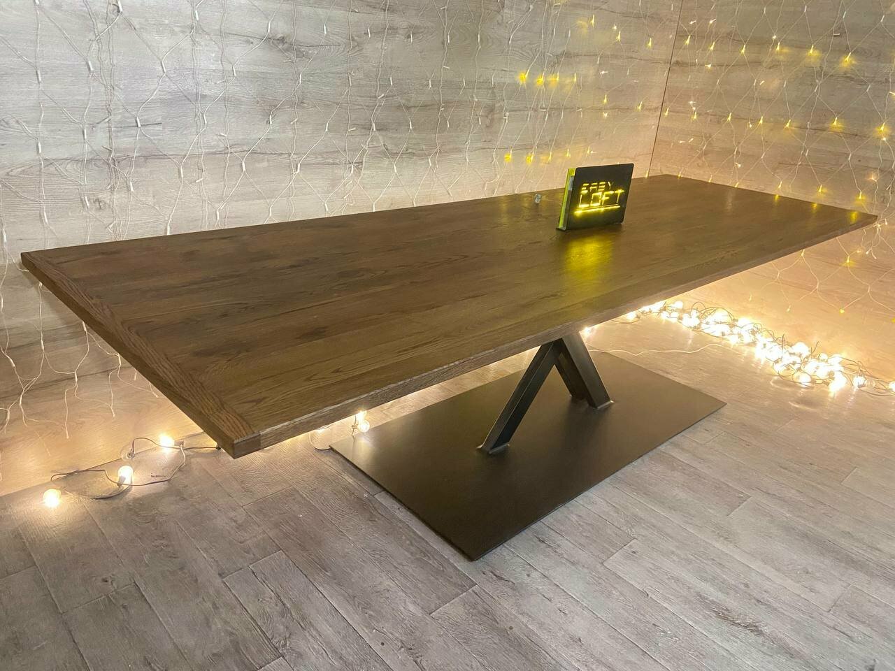 Стол обеденный "EasyLOFT" в стиле лофт, кухонный, цвет коричневый , 300x100x75 см.