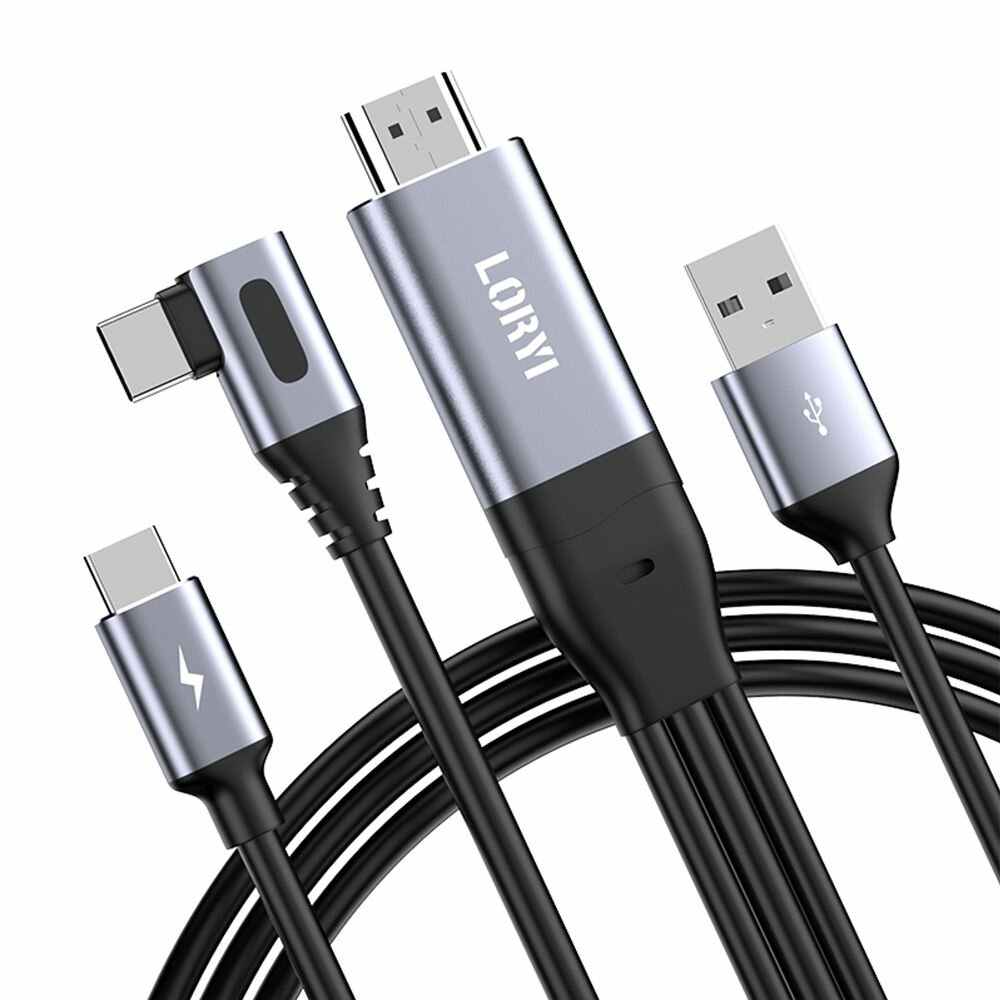 Кабель HDMI-USB C, 6,6 футов, 4K при 60 Гц для портативного монитора, ноутбука, ТВ-приставки PS5 Xreal ARGlass Elbow