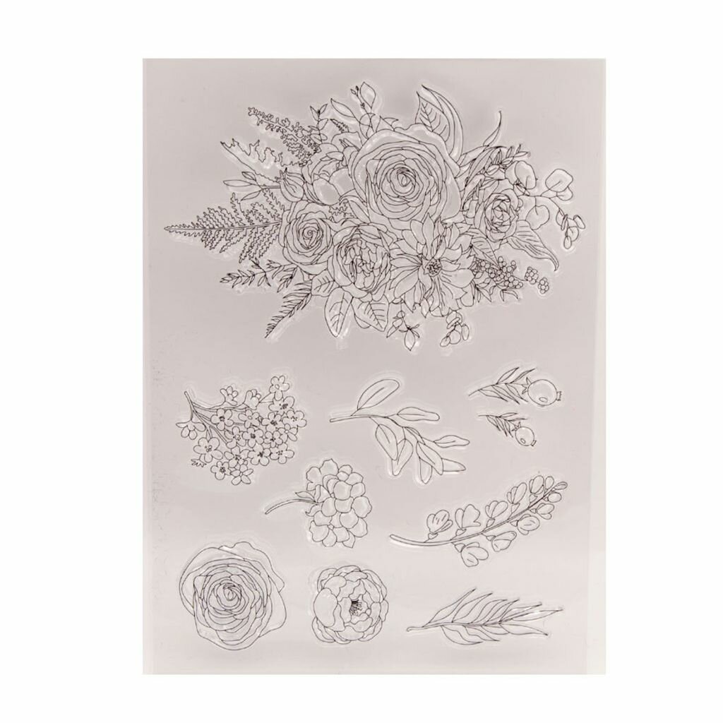 Декоративное уплотнение, T2028 цветочный прозрачный силиконовый штамп