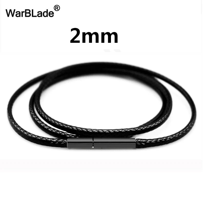 Черный вощеной шнур для ожерелья WarBLade 1-3 мм, 3 шт. Черный, 60cm, Black 2mm