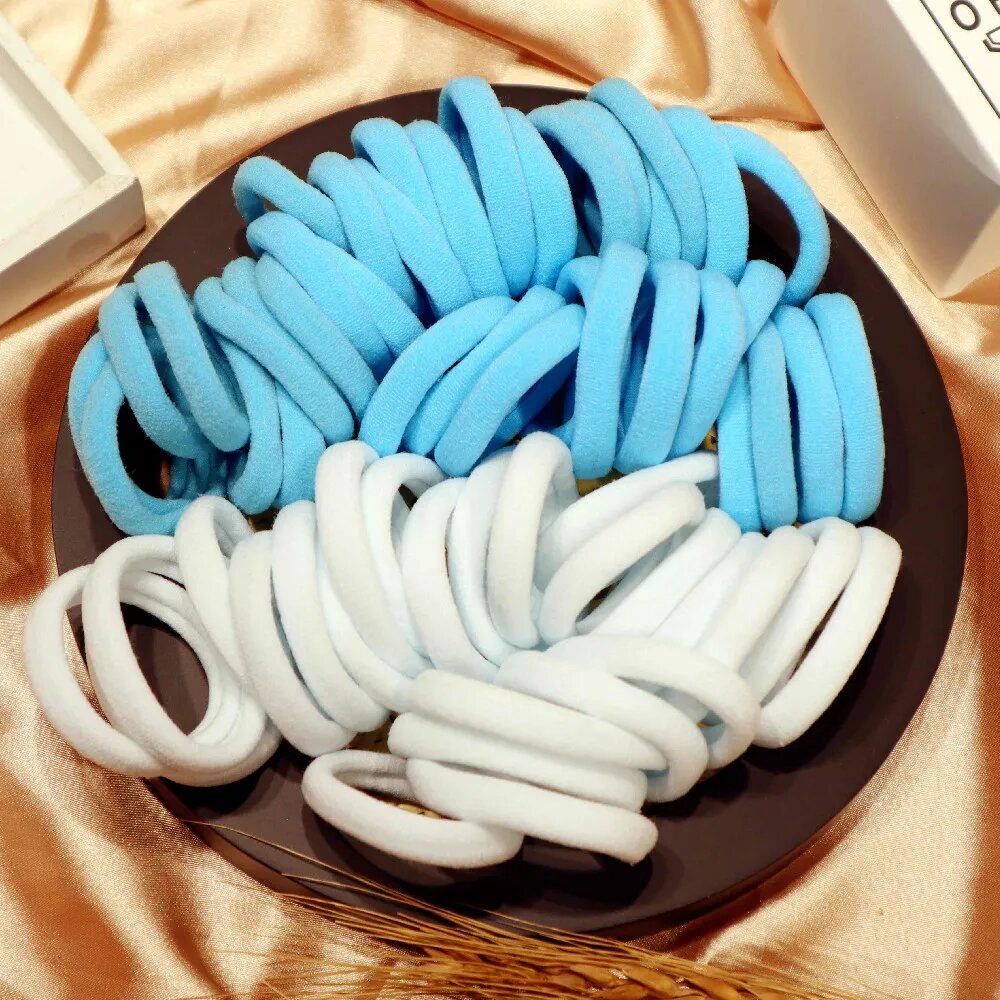 Резинки для волос Blue White, 100 шт