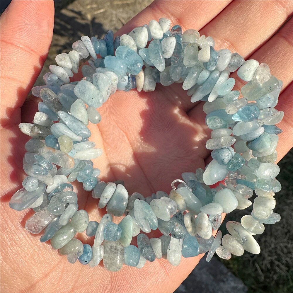 Бусы из лунного камня аквамарина, 5-8 мм, 15 дюймов