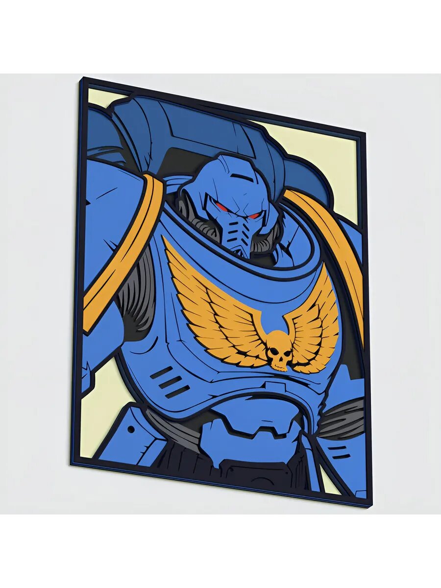 3D Картина по номерам из дерева Космодесантник, 23x30 см