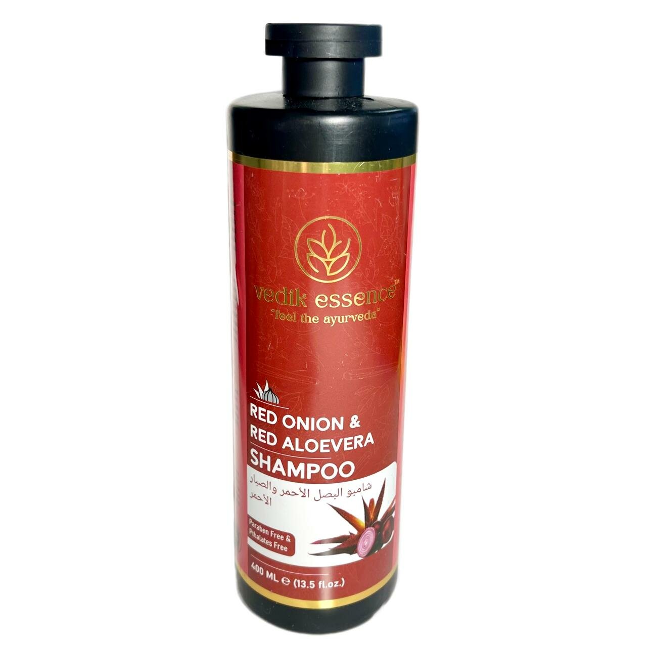 RED ONION & RED ALOE VERA Shampoo, Vedik Essence (Шампунь красный ЛУК И красный алое вера для укрепления и роста волос, Ведик Эссенс), 400 мл.