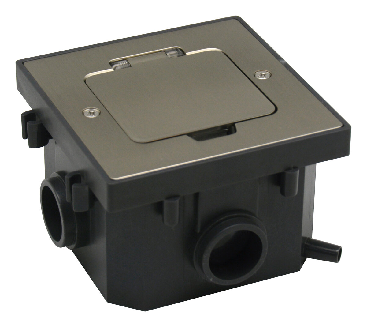 Лючок для установки 1 модуля 45х45мм, IP44, квадратный, с квадратной крышкой, цвет никель, Donel