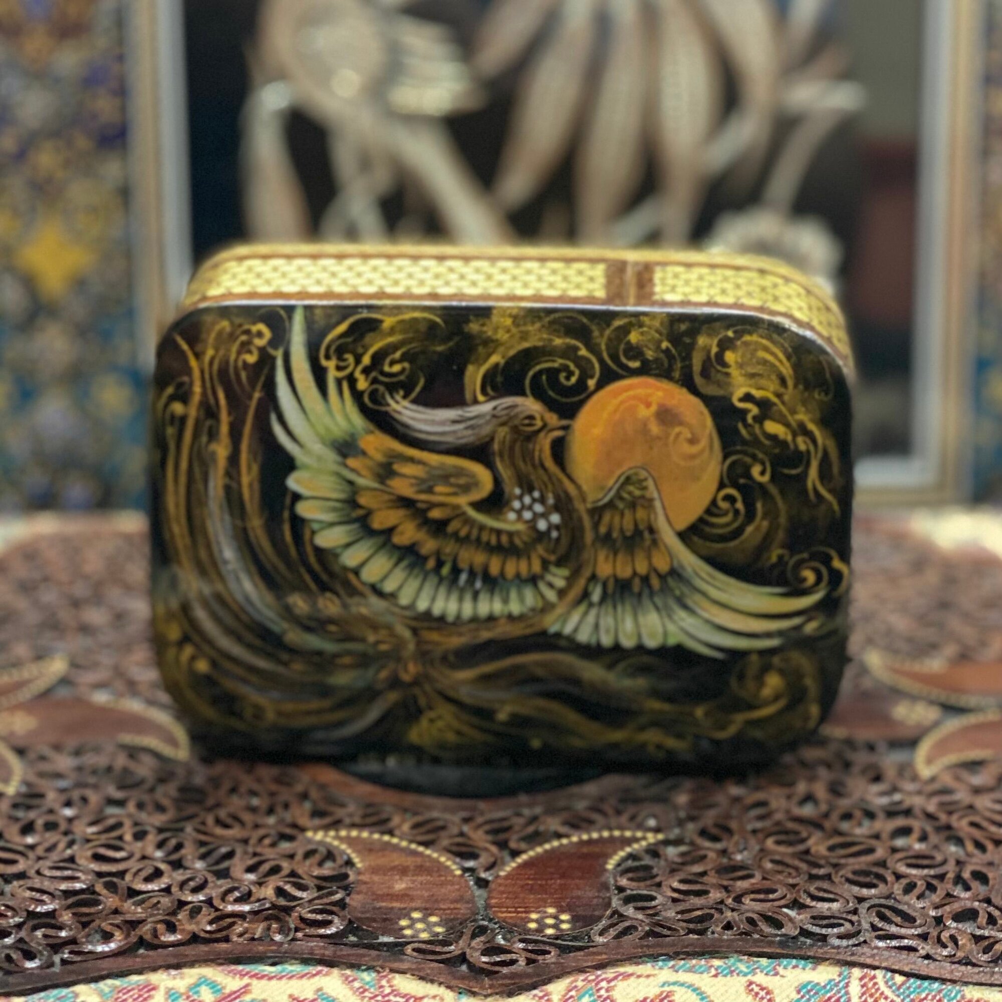 Чехол-Футляр "Персидский Базар Иран", для карт, дерево, ручная работа