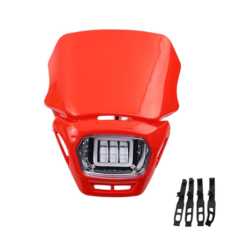 LINGQI RACING мотоциклетная фара яркий светодиодный рабочий прожектор противотуманная фара с обтекателем для пит-байка внедорожный мотоцикл Красный, Красный