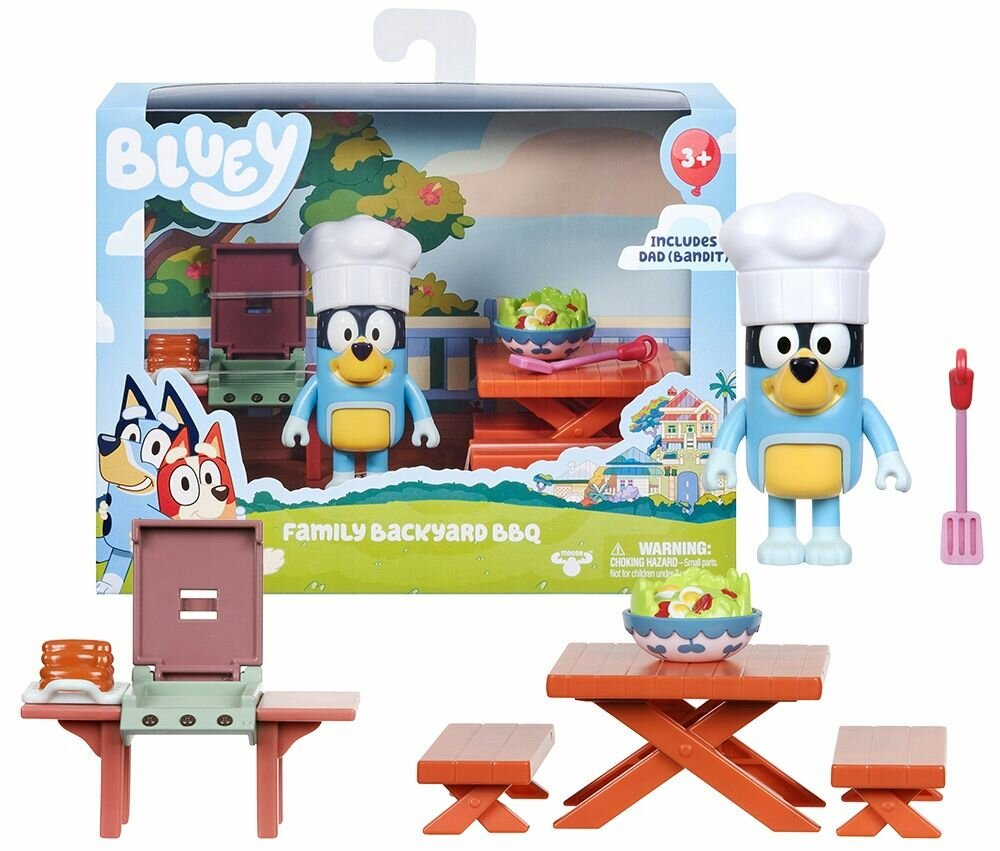 Фигурка Moose Toys - Набор Задний дворик для пикника Bluey + фигурка собаки - 13030