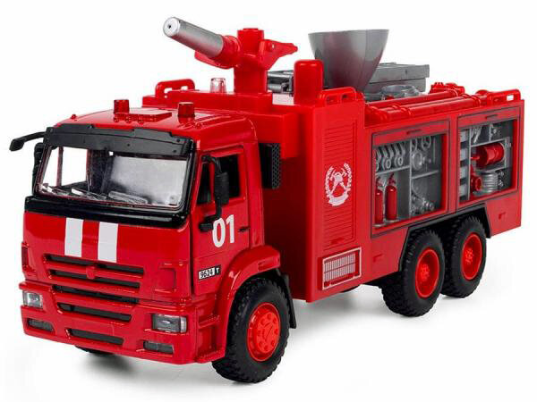 Пожарная машина Play Smart 9624 инерционная, свет, звук, 1/38 9624A