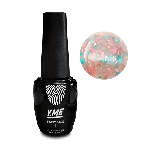 Y.ME Party Base 04, камуфлирующий, с фольгой, самовыравнивающийся, 14мл