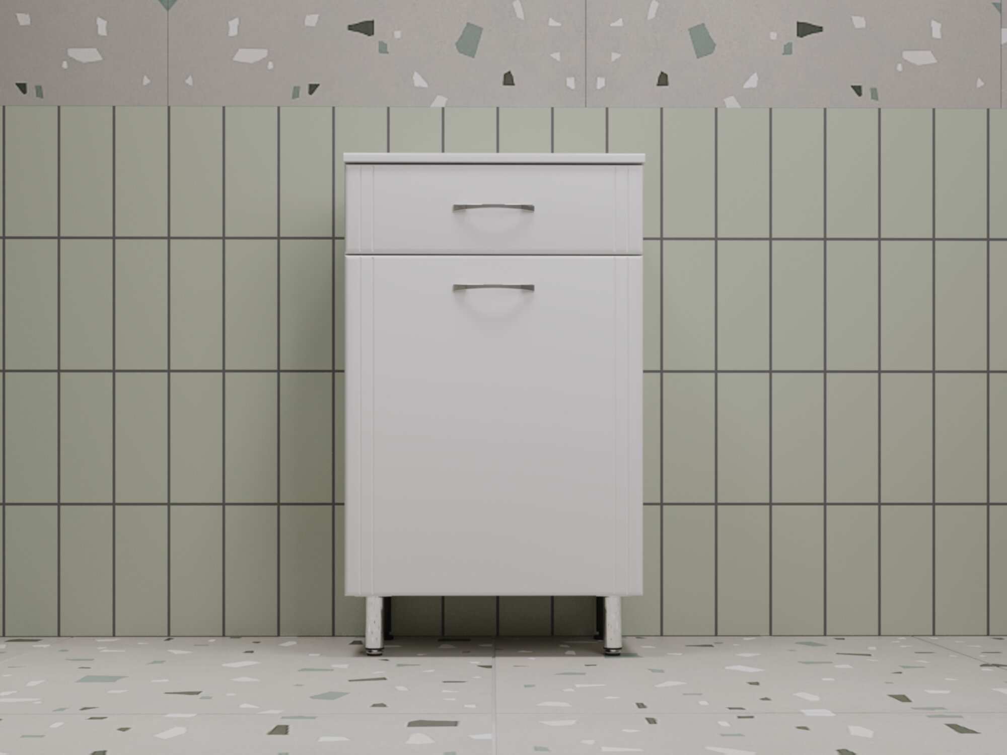 Комод для ванной Style Line ТН 500, белый, 1 ящ. с корзиной, современный дизайн