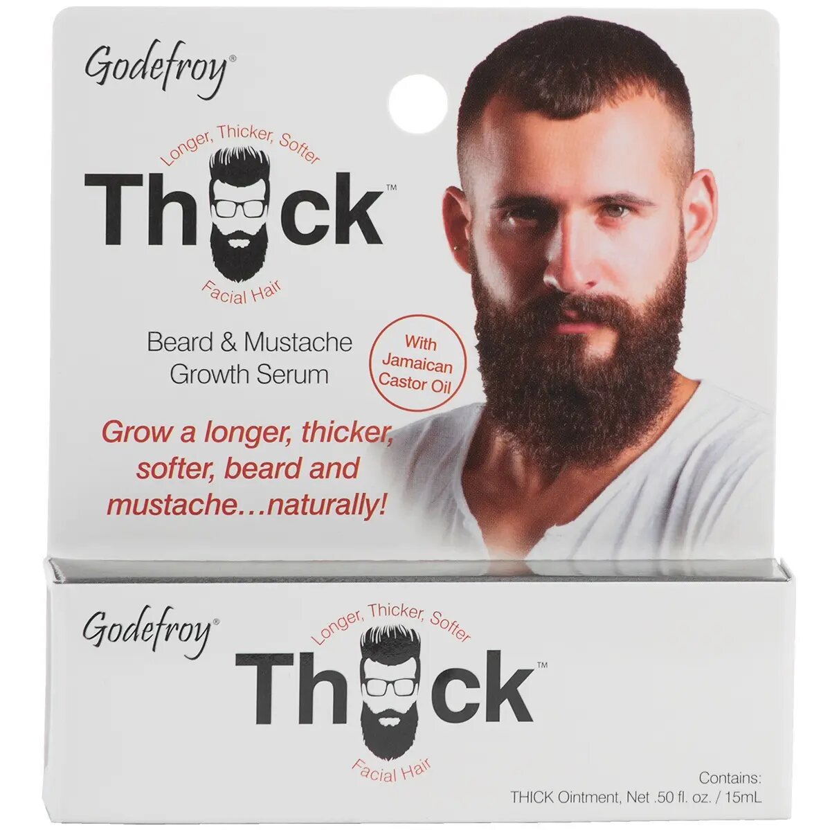 Godefroy Men Thick Beard and Mustache Growth Масло-активатор роста для седой бороды и усов 15мл