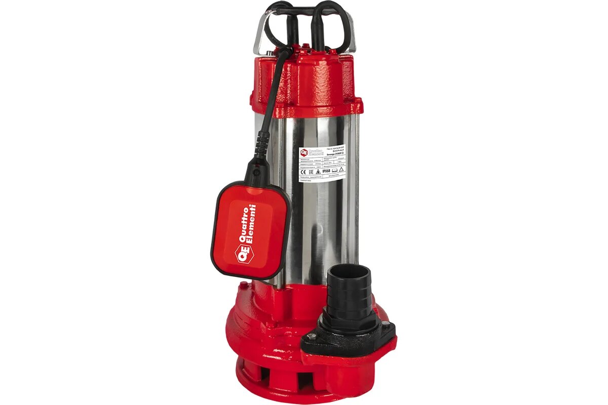 Насос фекальный QUATTRO ELEMENTI Sewage 2500F Ci, 2500 Вт, G2 дюйм, 450 л/мин