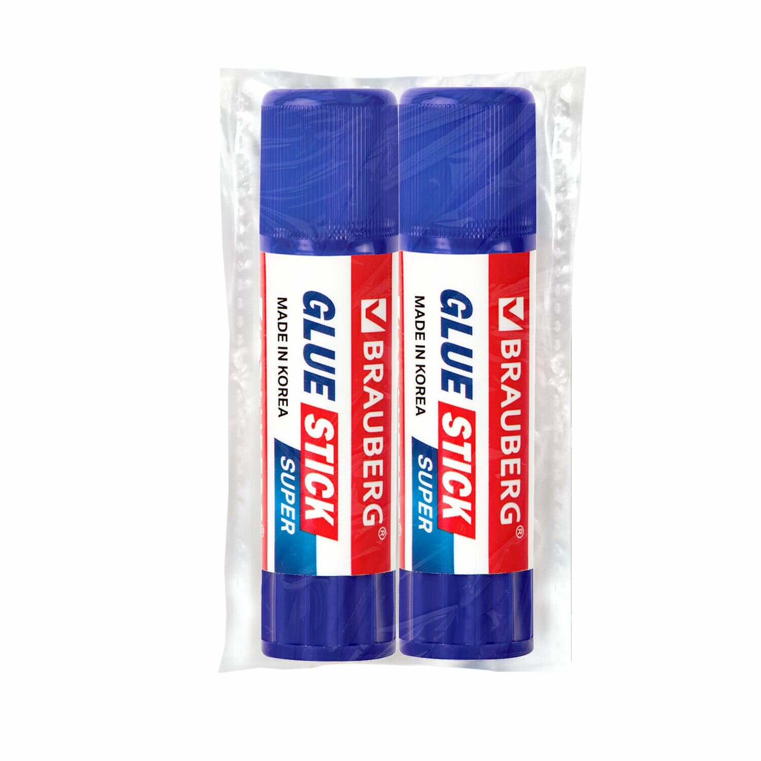 Клеи-карандаши Brauberg "Super", 8 г, в пакете, 2 шт (881032)