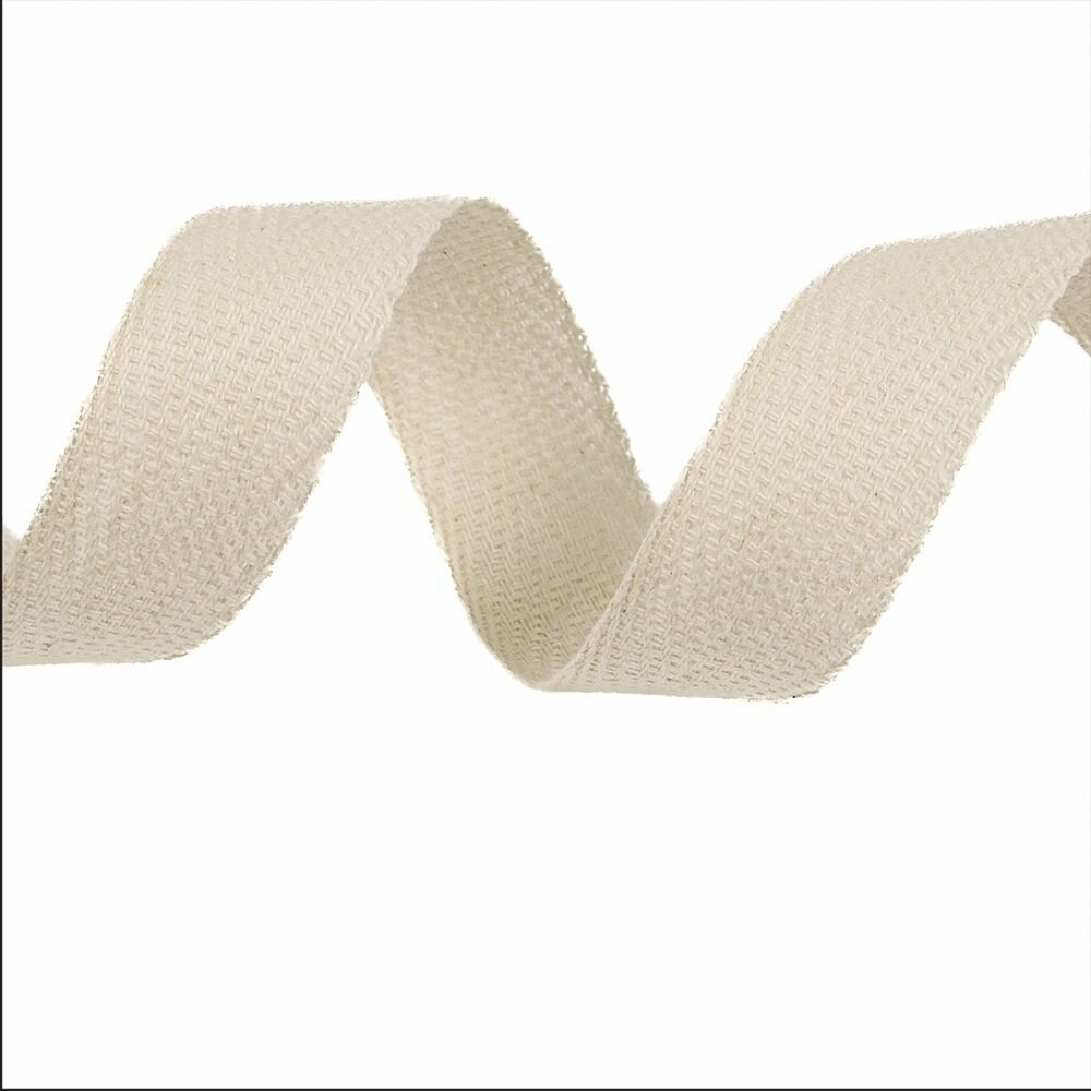 Тесьма киперная Лента Могилев 17 мм, хлопок, 3/26г/м, цвет белый, упаковка 50 м