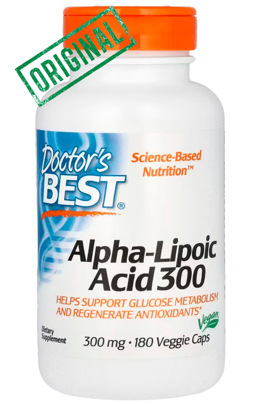 Doctor's Best, альфа-липоевая кислота, Alpha-Lipoic acid, 300 мг, 180 капсул
