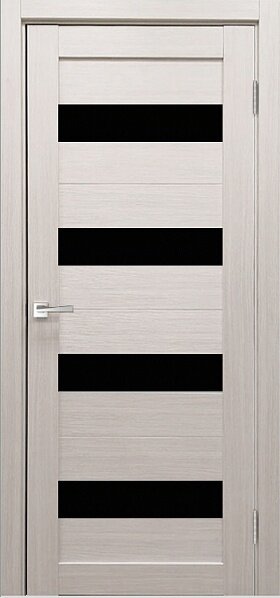 Межкомнатная Дверь Verda Х-8 Лиственница Белая со Стеклом Лакобель Чёрный 2000х700мм (Полотно 1шт) / Верда.