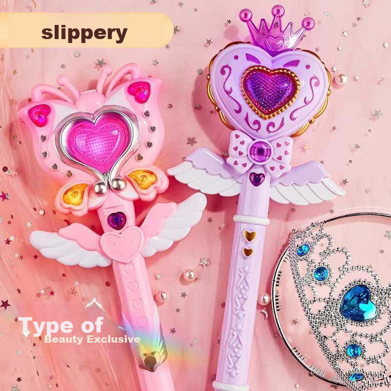 Shangmeibeibei Magic Wand Children's Toy, Girl Fairy Wand, Pretend Play, Light-Up Sound Wand, Princess Birthday Gift - Pink