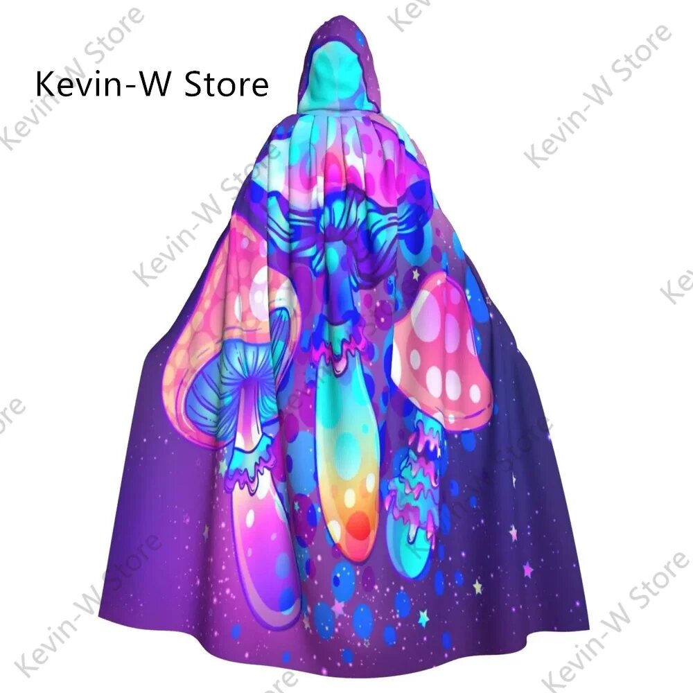 Психоделический плащ с капюшоном из полиэстера Черный, Black