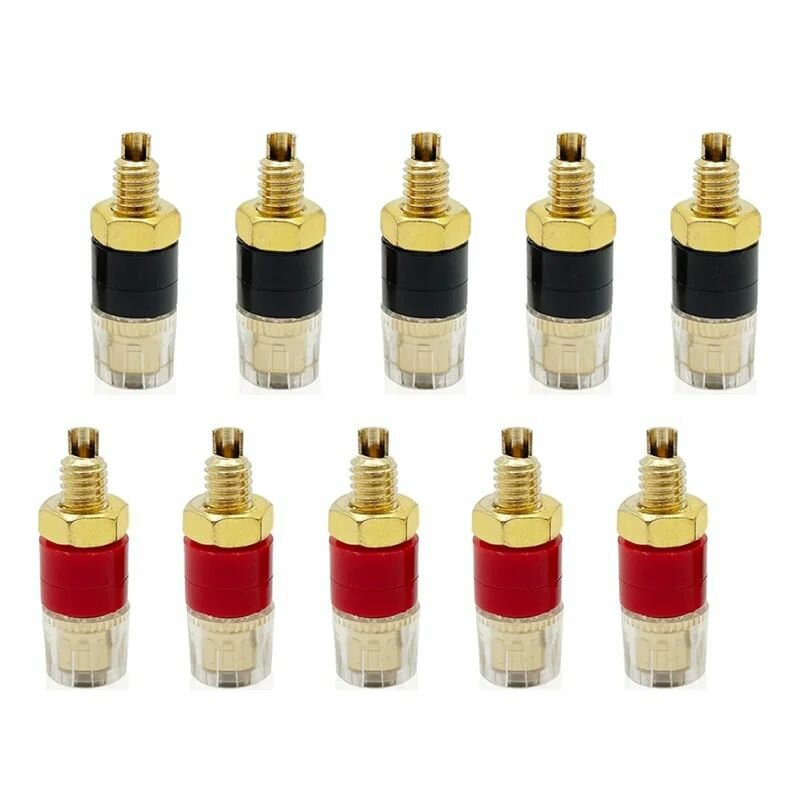 20 шт. позолоченных 4 мм HIFI усилитель клеммы латунный клеммный соединитель динамик с прозрачным корпусом разъем типа «банан»