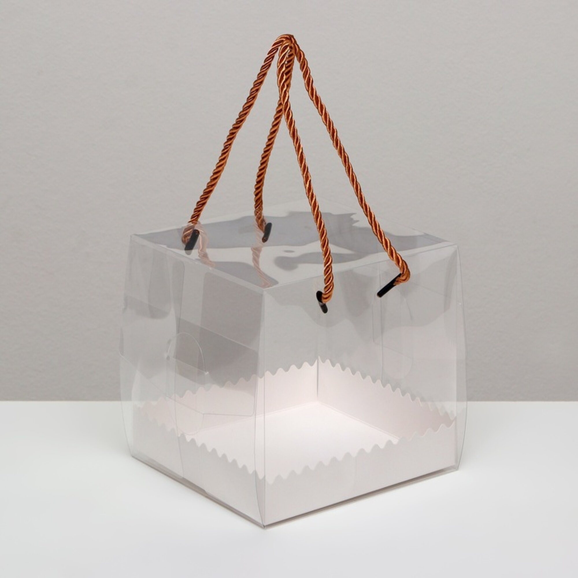 Кондитерская упаковка Upak Land, для рулета, картон, ПВХ, 14 x 14 x 14 см