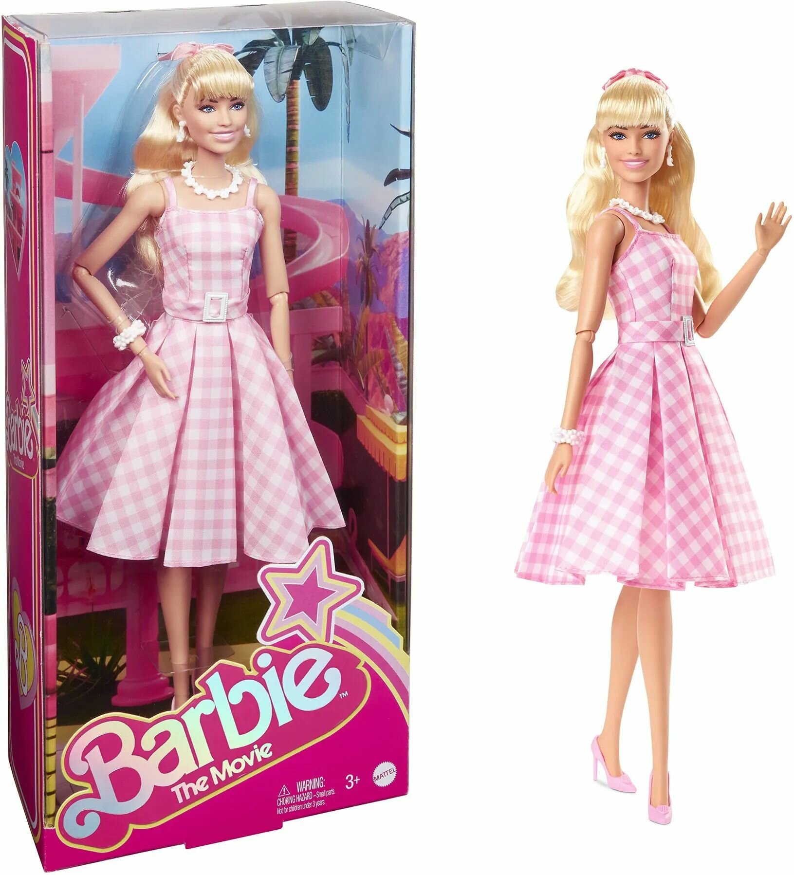 Кукла Barbie блондинка из фильма - Марго Робби в платье HPJ96