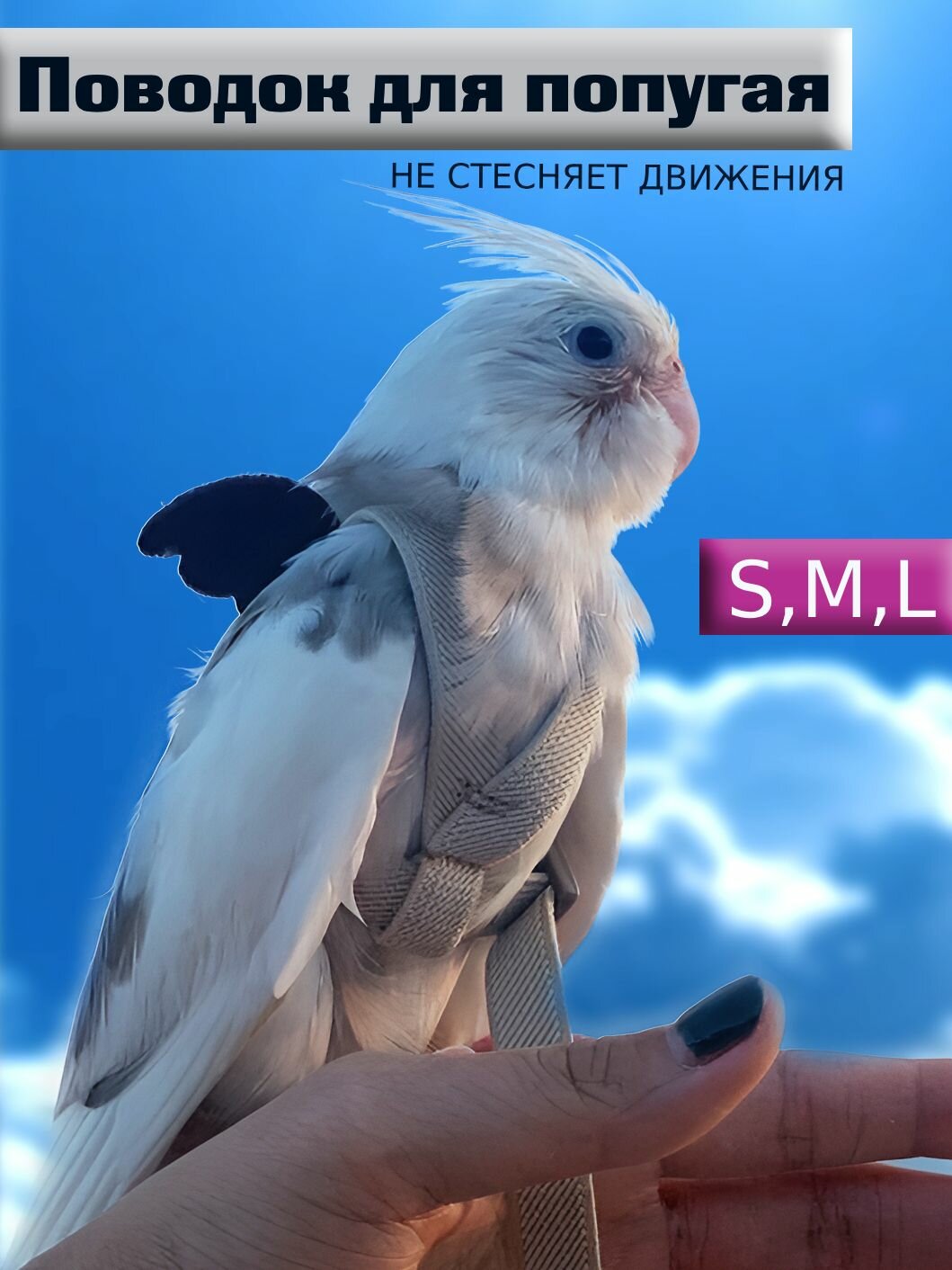 Регулируемый мягкий поводок шлейка для птиц