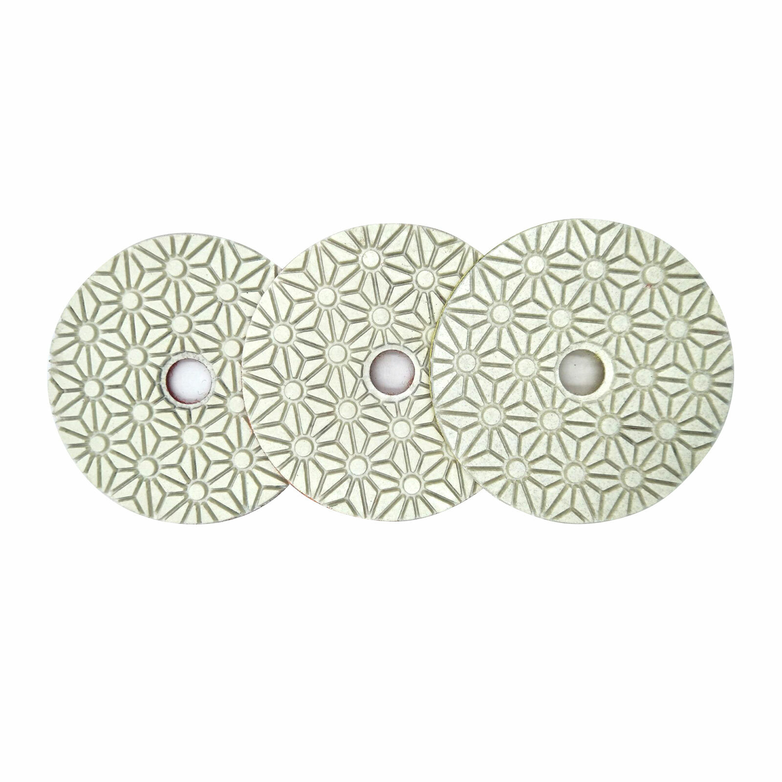 Алмазные полировальные диски 3 шт, 100 мм, для мрамора, бетона, стекла