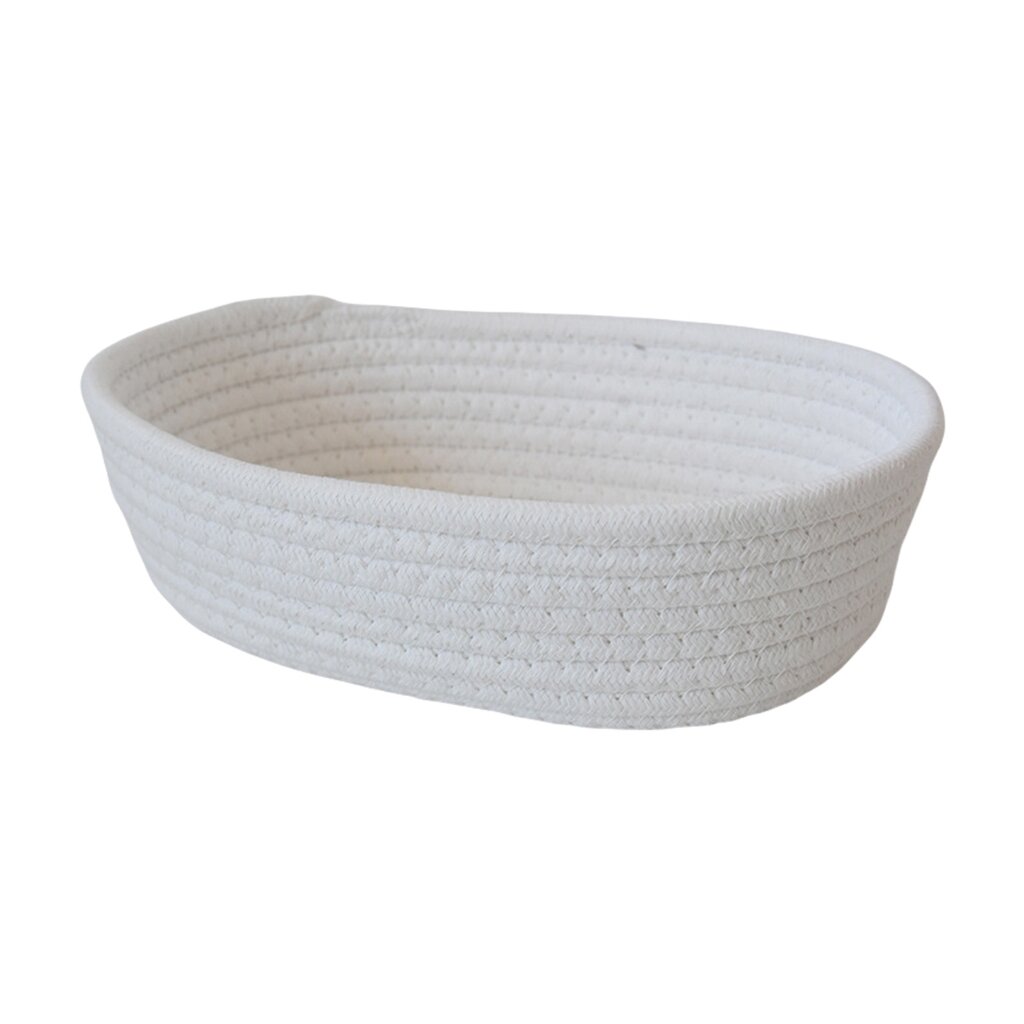 Корзина для хранения, организованная корзиной из хлопчатобумажной веревки, корзина для хранения туалетных принадлежностей для ванной комнаты-белая
