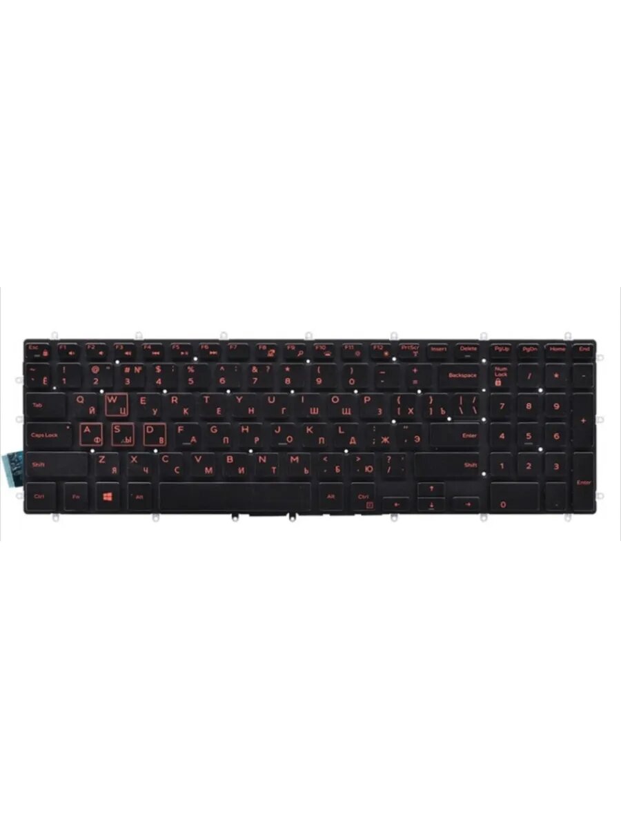 Клавиатура Dell Inspiron 5567-2662 черная с красной подсвет
