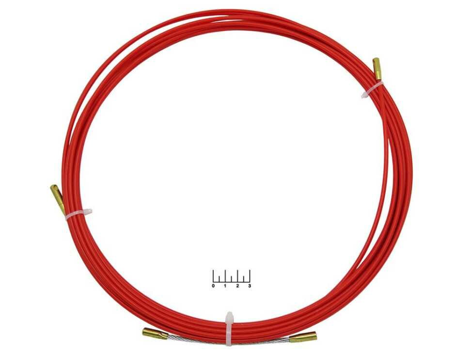 Струна для протяжки кабеля 3.5мм 10м мини УЗК красная (8-820) (47-1010)