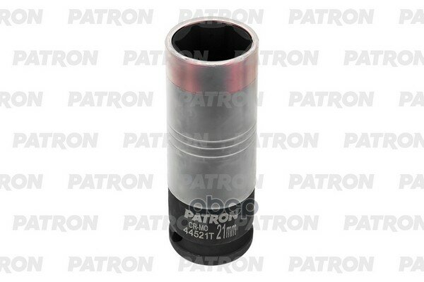 Головка ударная глубокая, тонкостенная, для литых дисков, 21 мм, 1/2 inch, 6 гр, в защитном кожухе PATRON арт. P-44521T