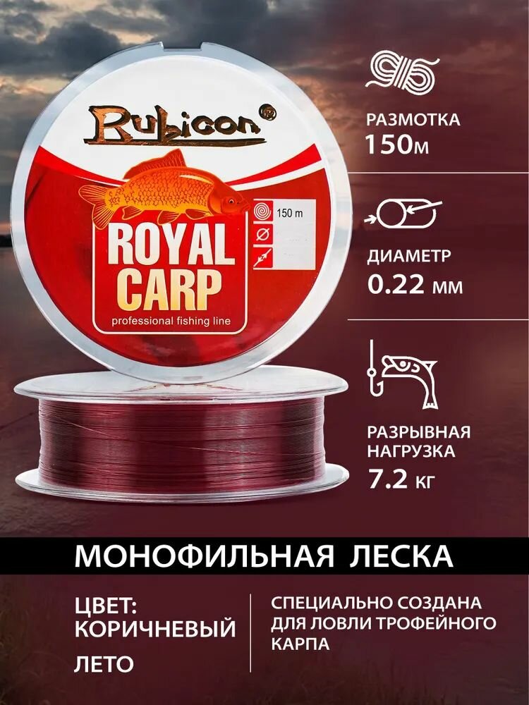 RUBICON Леска RUBICON Royal Carp 150m d=0,22mm (brown)