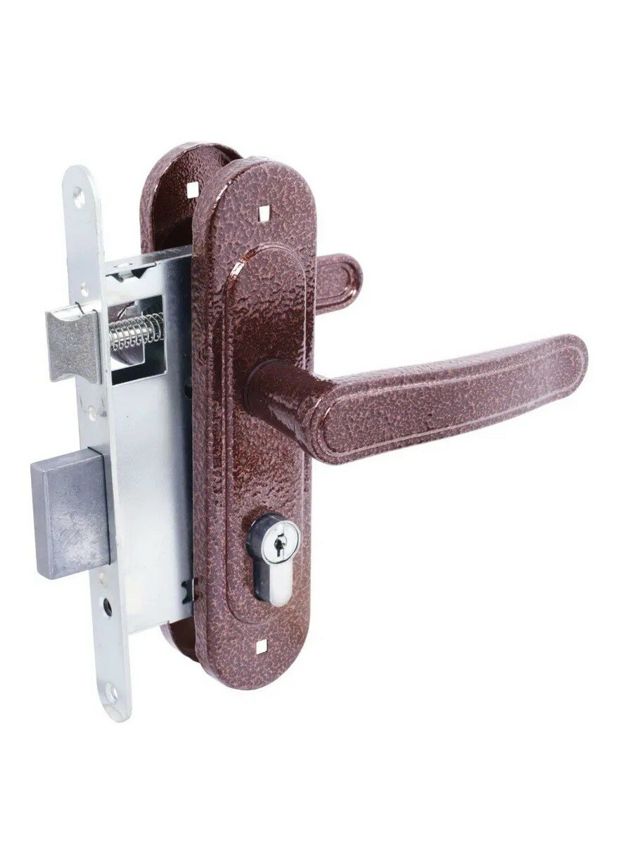 Замок врезной Птимаш, ЗВ4-3.03, 12787, ручка в комплекте, цилиндровый, медь