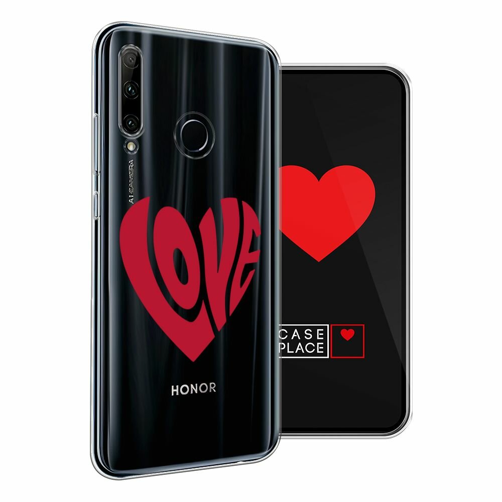 Чехол на Honor 10i/20 Lite 2019/20e/Huawei P Smart Plus 2019 с принтом "Love heart 2 - 14 февраля", прозрачный — фото 1
