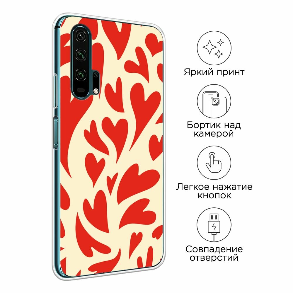 Чехол на Honor 20 Pro / Хонор 20 Про с принтом "Crazy hearts 1 - 14 февраля" — фото 1